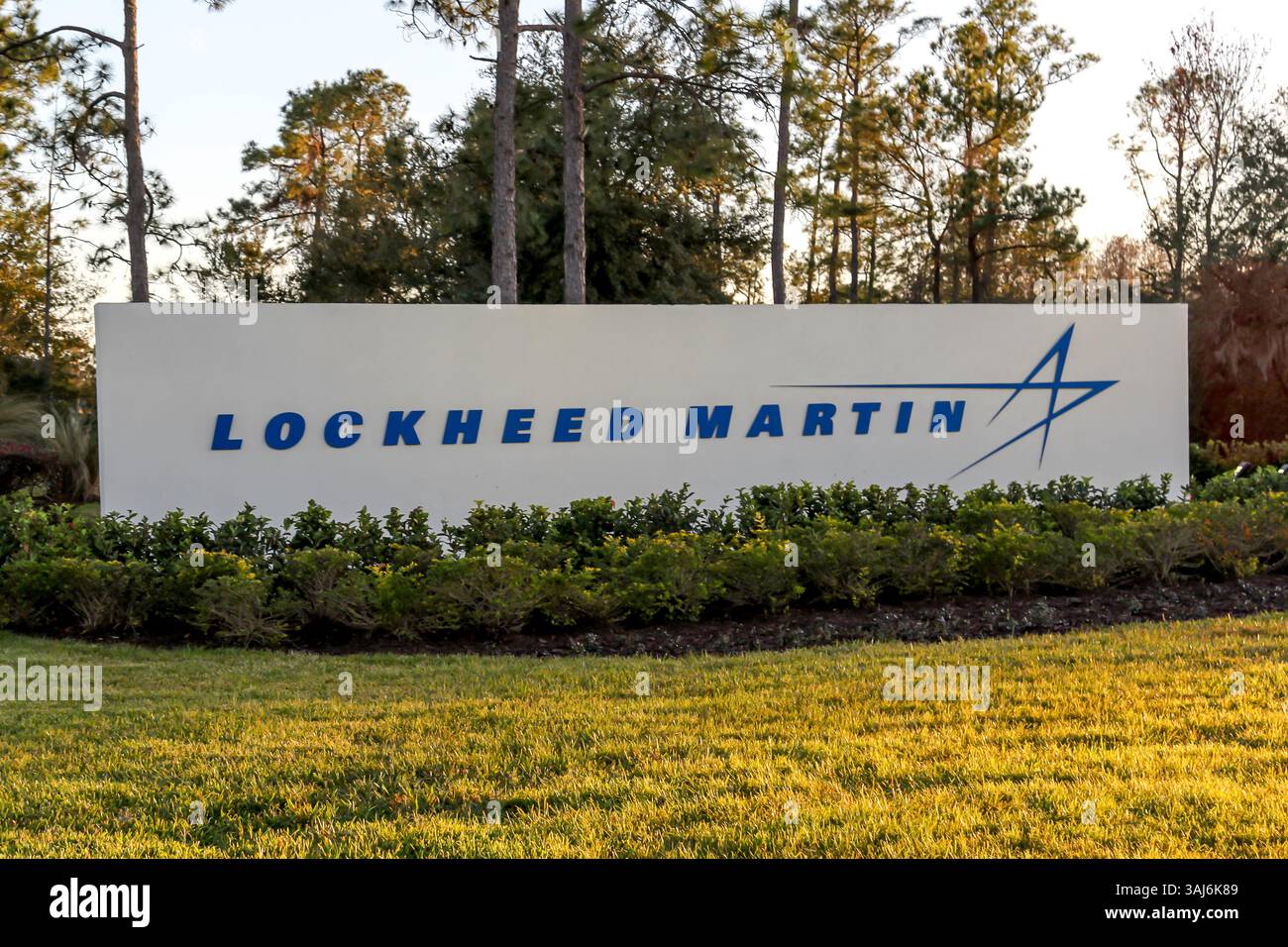 Orlando, Florida, USA- February 8, 2020: A Lockheed Martin sign in ...