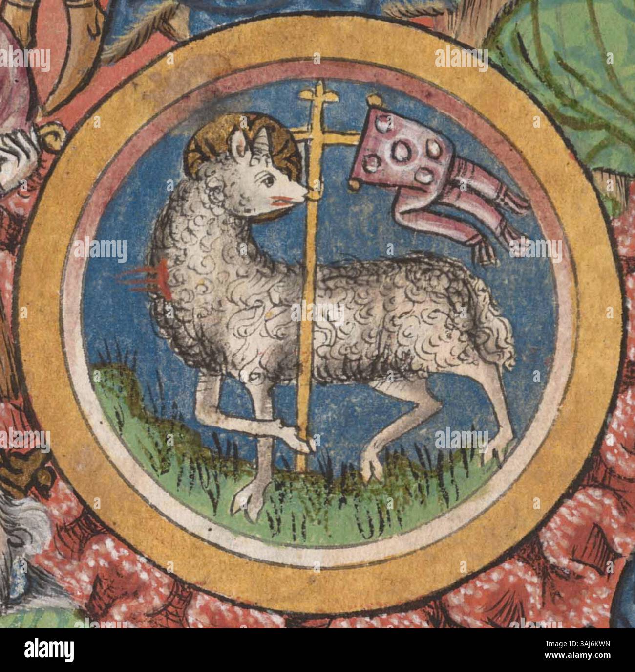 A depiction of 'The Lamb of God' from the manuscript 'Die 24 Alten' (The 24 Elders), created in ...