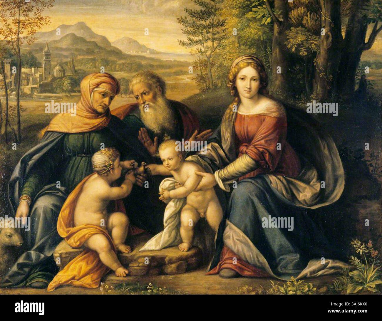 This religious artwork, after Benvenuto Tisi da Garofalo, depicts the ...