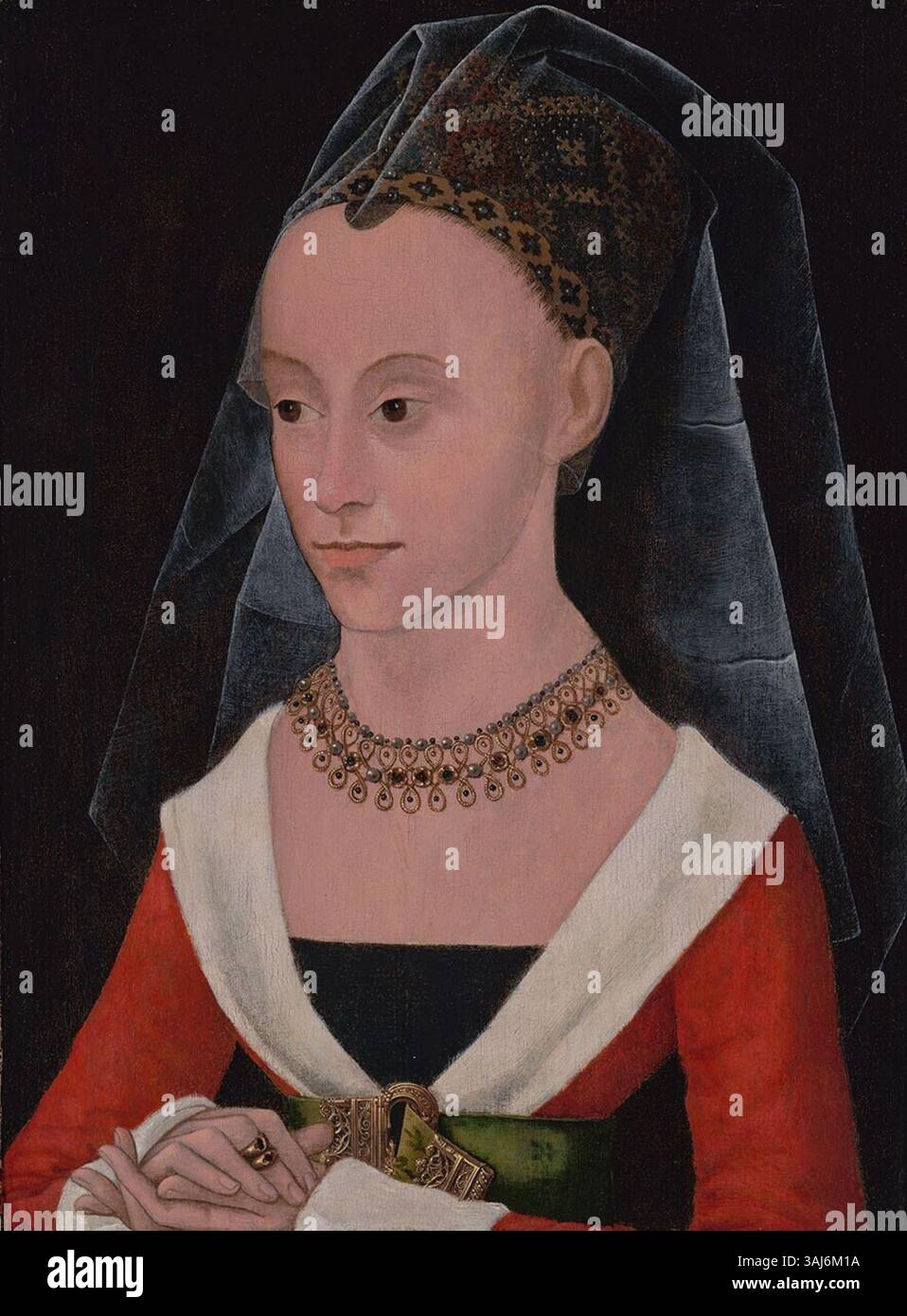 This anonymous 15th-century portrait, created between 1460 and 1470 ...