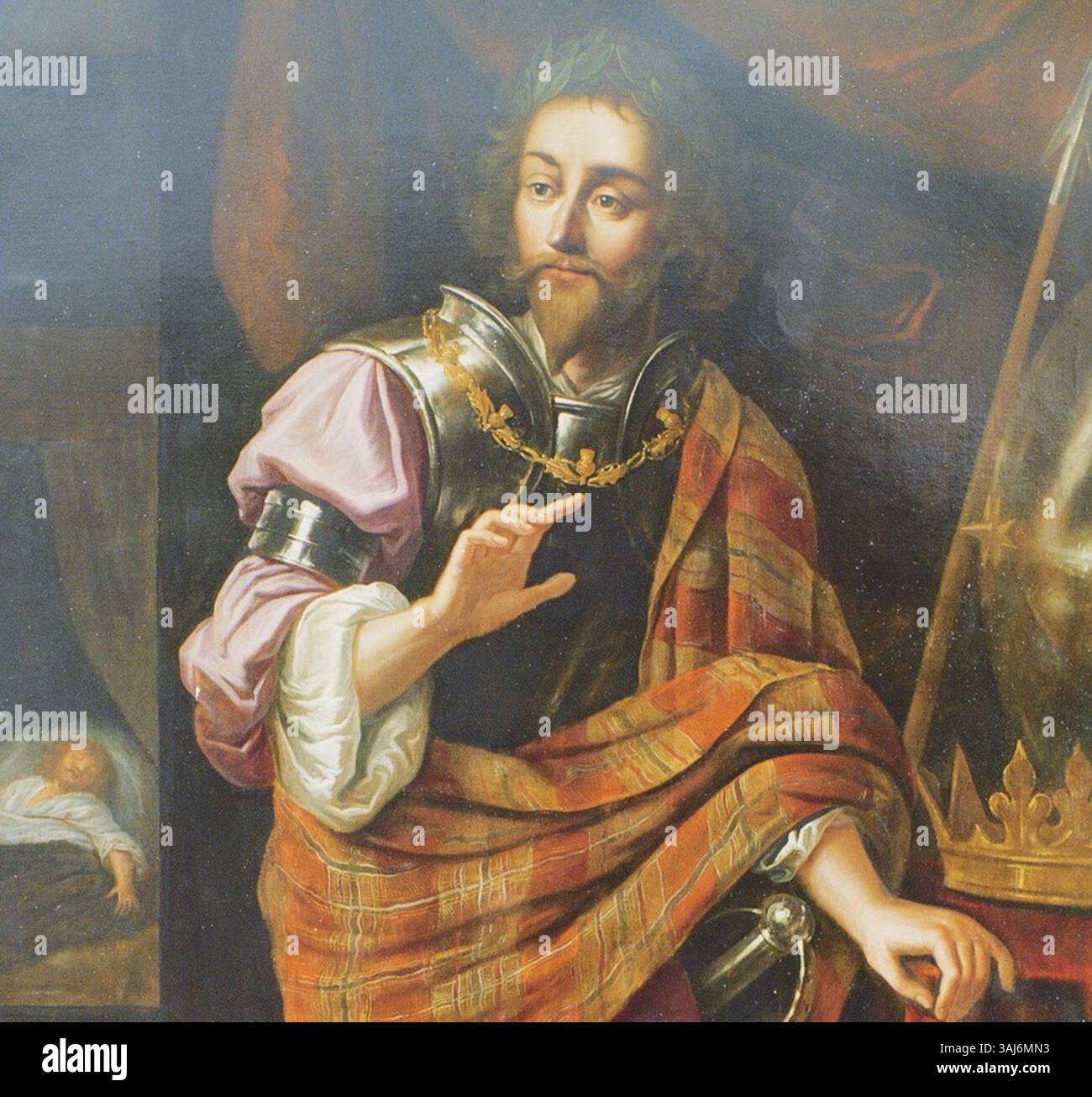 This 17th-century portrait by Jacob de Wet II depicts Kenneth MacAlpin ...