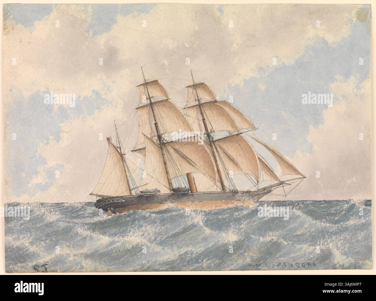 The HMS Pandora was a British Royal Navy ship, captured in an image by ...