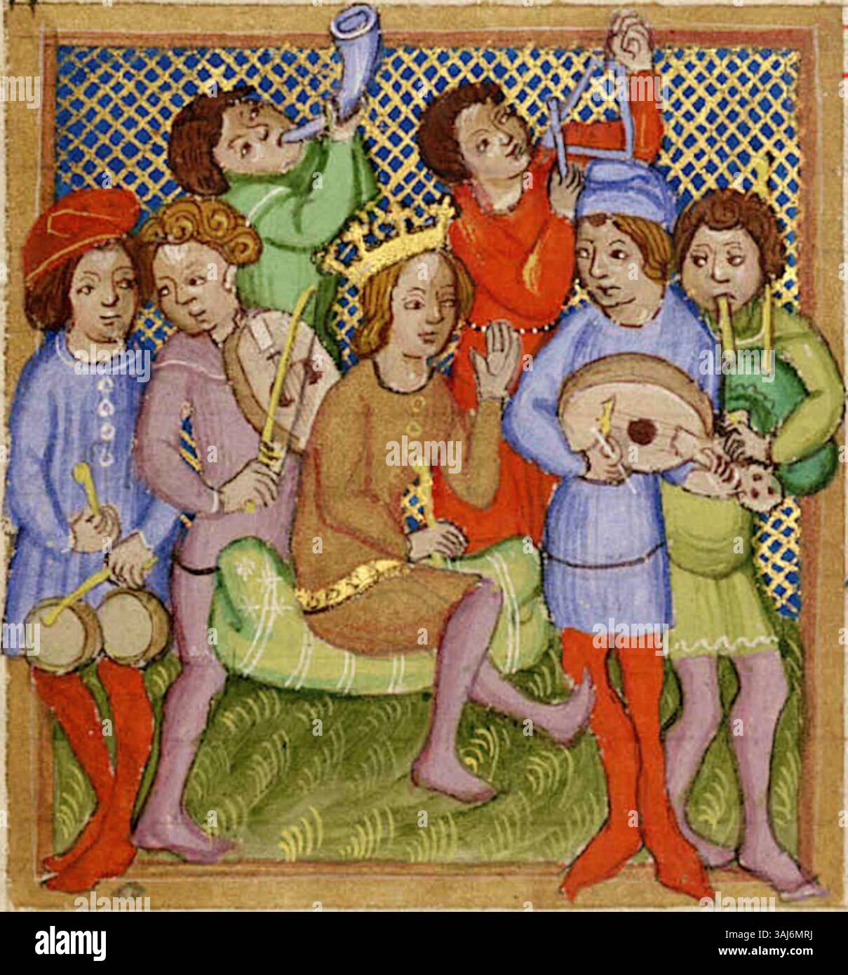 The Olomouc Bible's folio 276R features King David and musicians ...