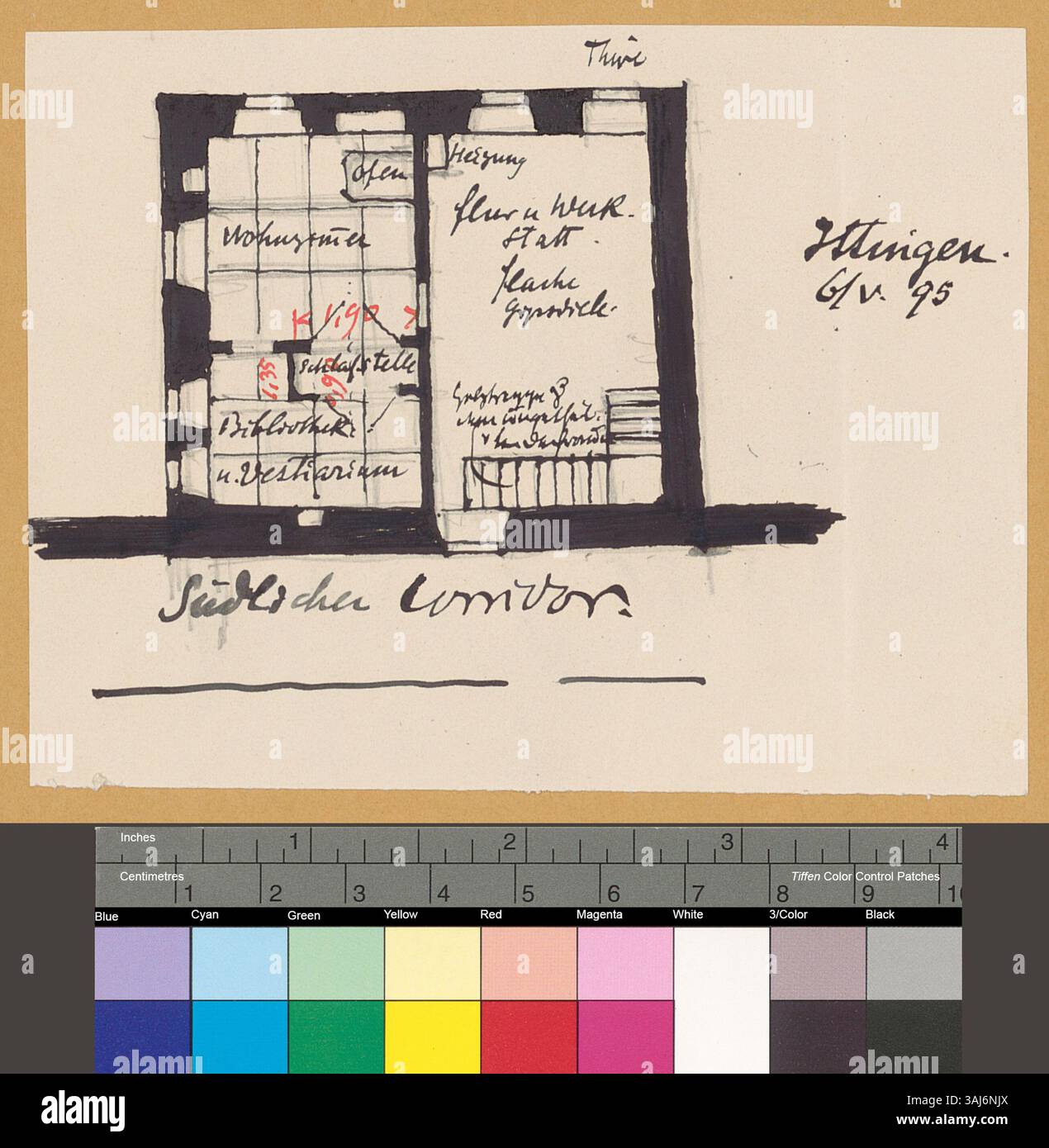 This image depicts the floor plan of a monk's cell in the Kartause ...