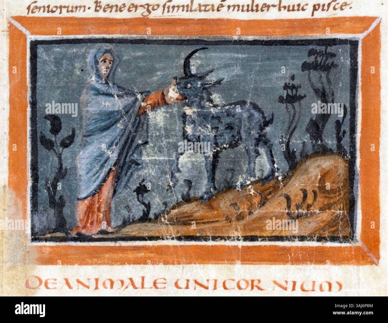 This detailed manuscript page from the Bern Physiologus, dated circa ...