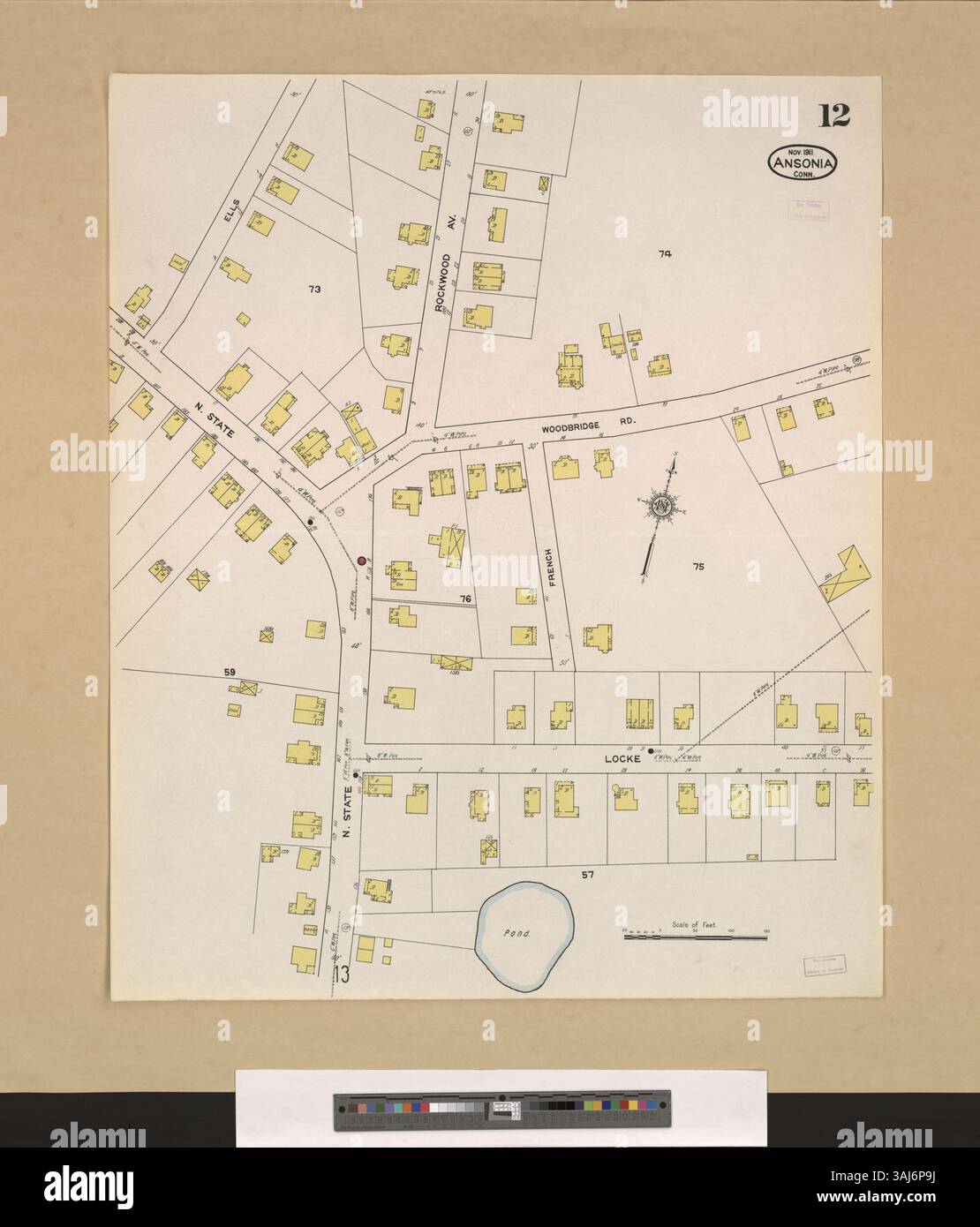 The 1911 Sanborn Fire Insurance map of Ansonia, Connecticut, highlights ...
