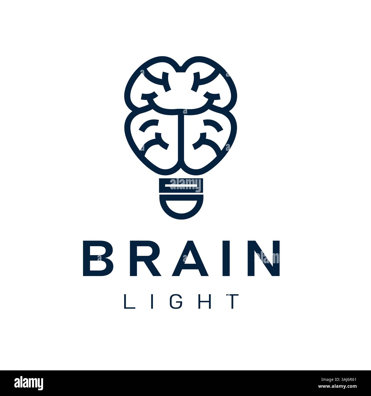 Brain inside a light bulb. Vector illustration representing innovation, solution and education ...