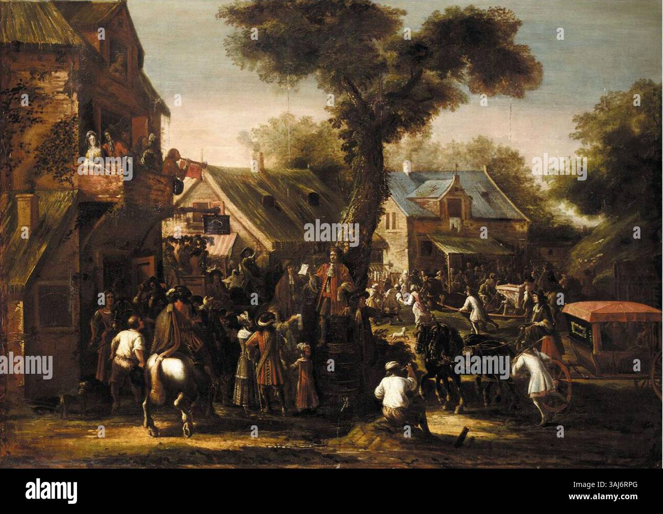 Attributed to Jan Carel van Eyck, this 1686 painting depicts a crowded ...
