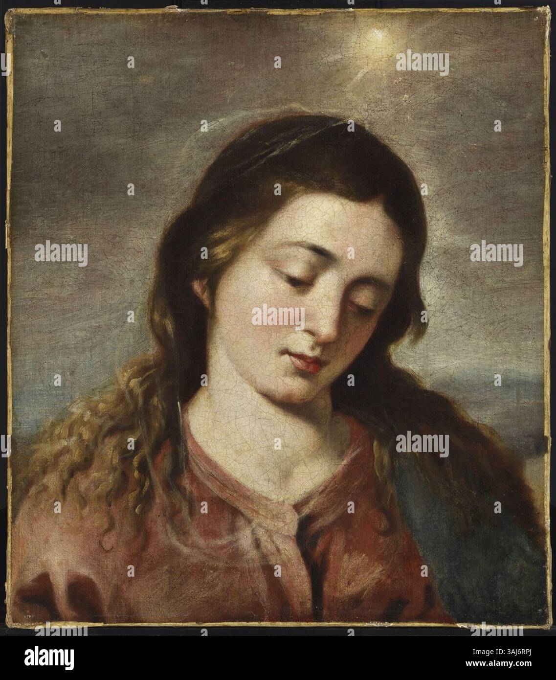 This fragmentary oil painting by Alonso Cano depicts the head of the ...