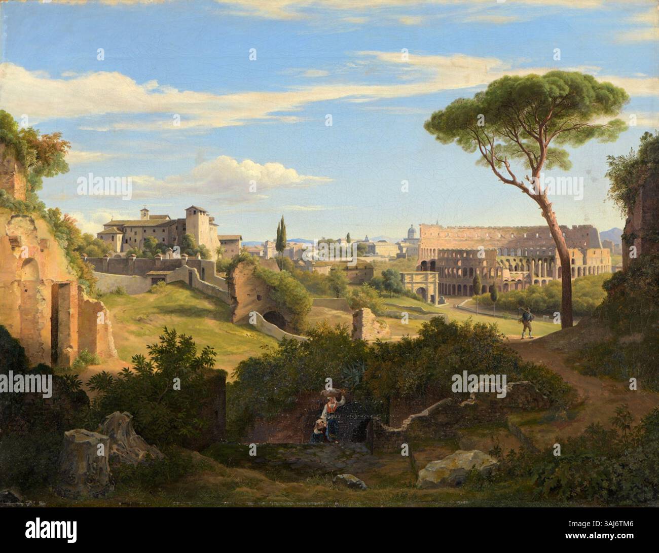 Johann Heinrich Schilbach's 'Ansicht von Rom' depicts the Roman Forum ...