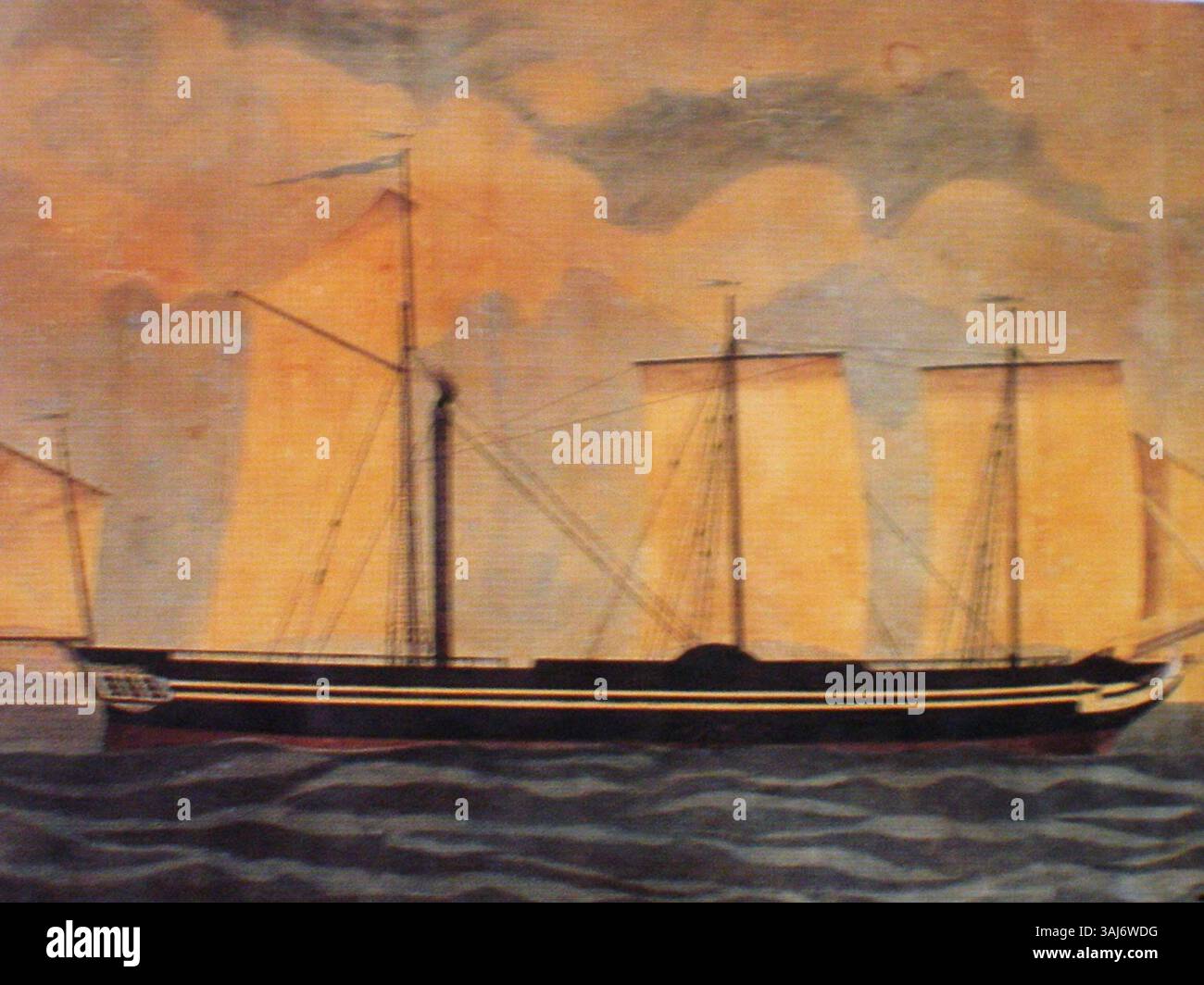 This unsigned watercolour from the 1820s depicts the Greek steamship ...