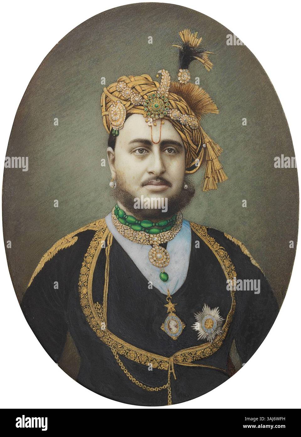 This late 19th-century portrait shows Maharaja Keshrisinhji Jawansinhji ...