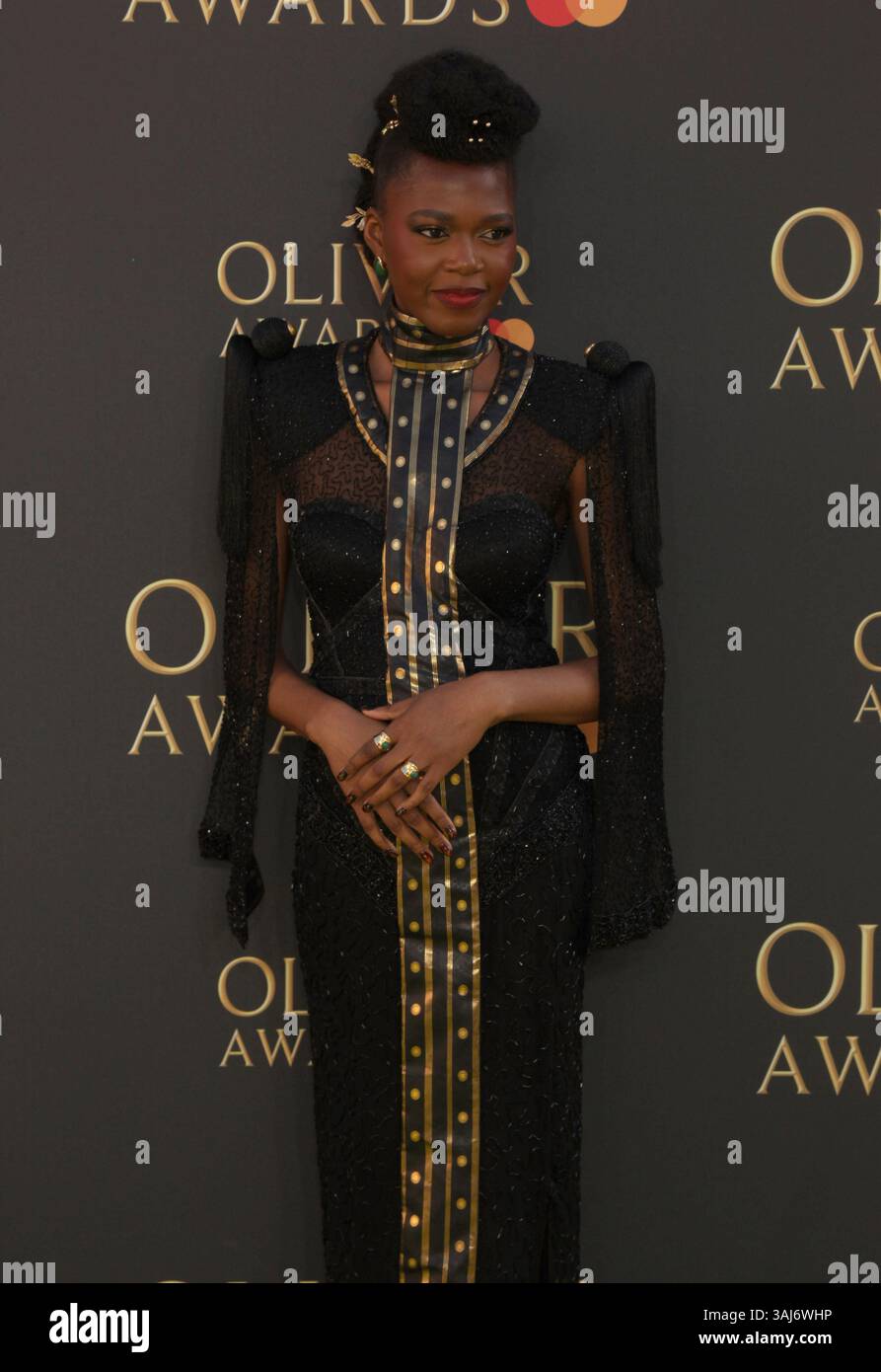 London, UK. Benedict Lombe at Mastercard sponsored 2025 Olivier Awards ...