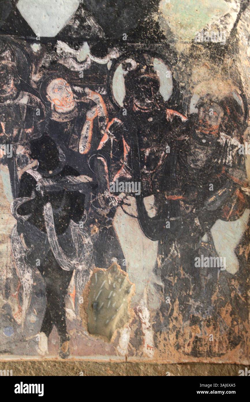 The 6th-century CE fresco in the side corridor of Cave 178 showcases ...