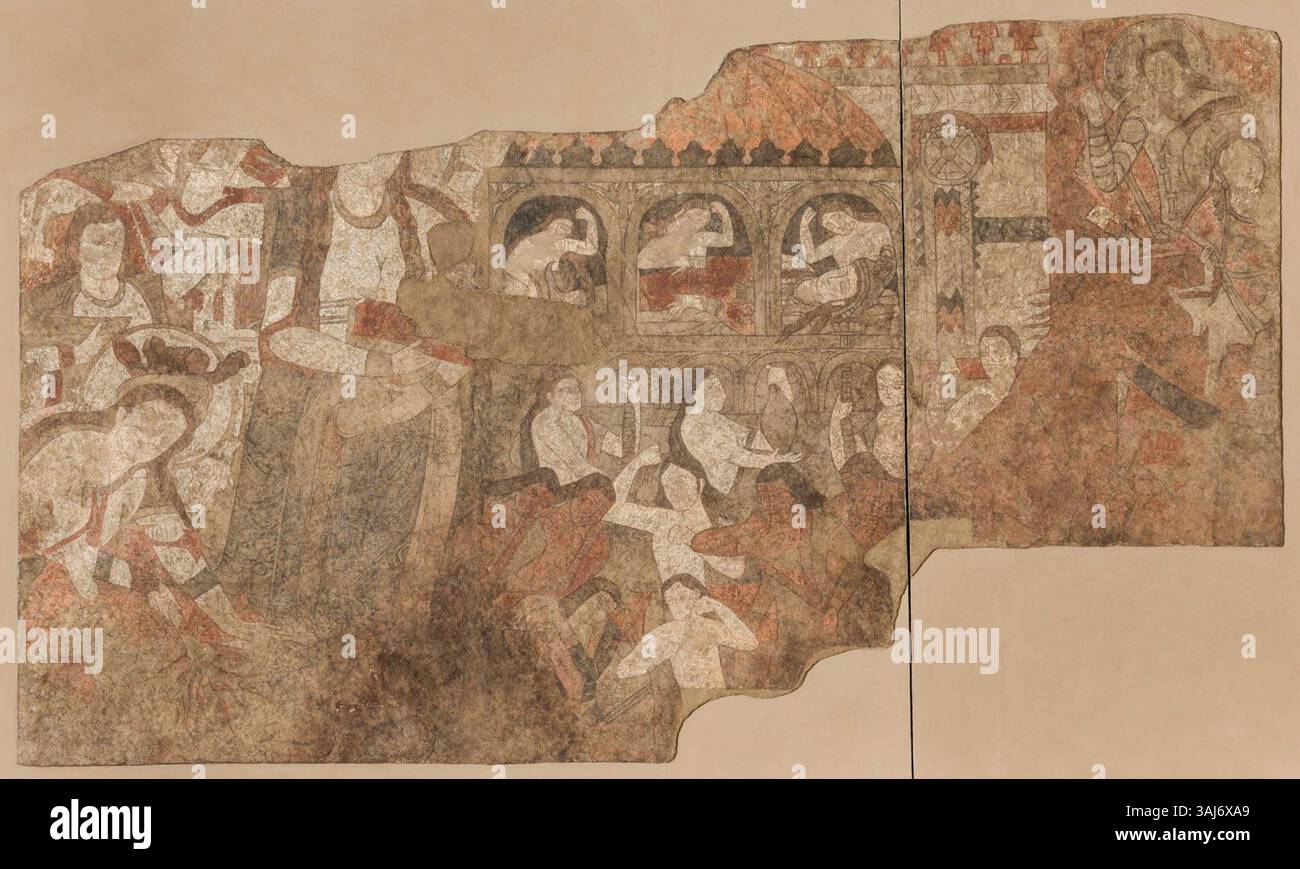 A 6th-century Sogdian mourning scene from Panjikent, showcasing ancient ...