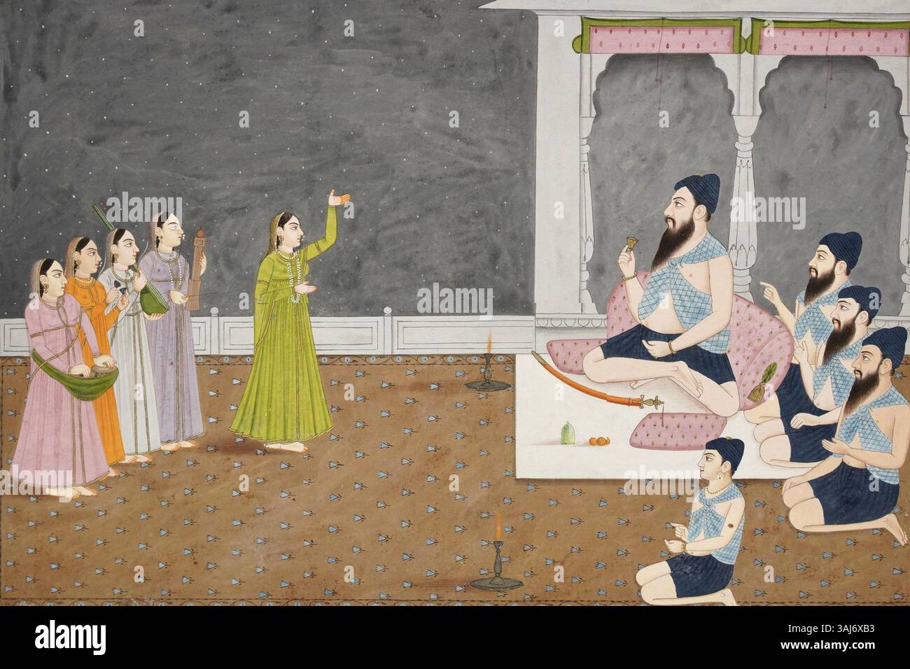 Depiction of Misl-era Sikhs with dancing and singing women, as recorded ...
