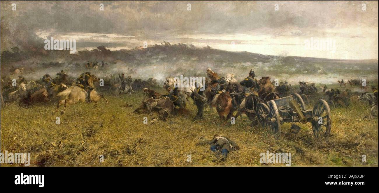 Sebastiano De Albertis' 1887 painting portrays artillery in action ...