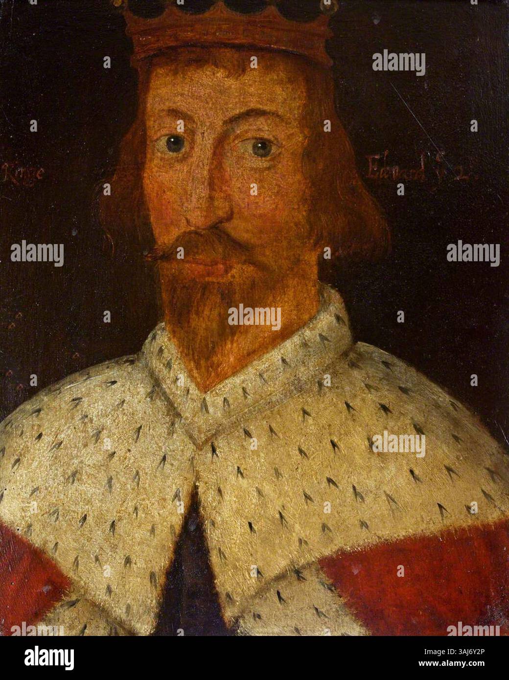 This portrait of King Edward II, created circa 1650, depicts the ...