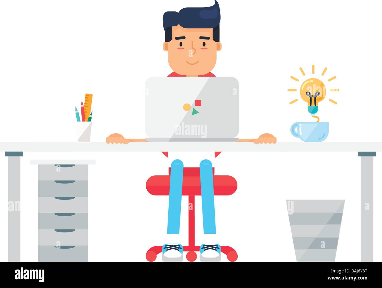 Employee computer test Stock Vector Images - Alamy