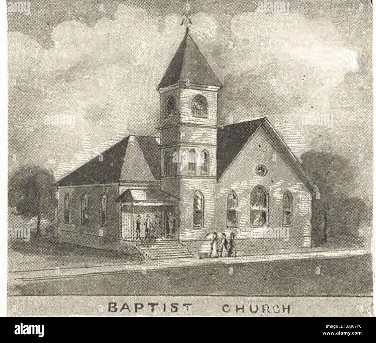 This perspective map from 1905 by Fowler & Kelly shows the Baptist ...