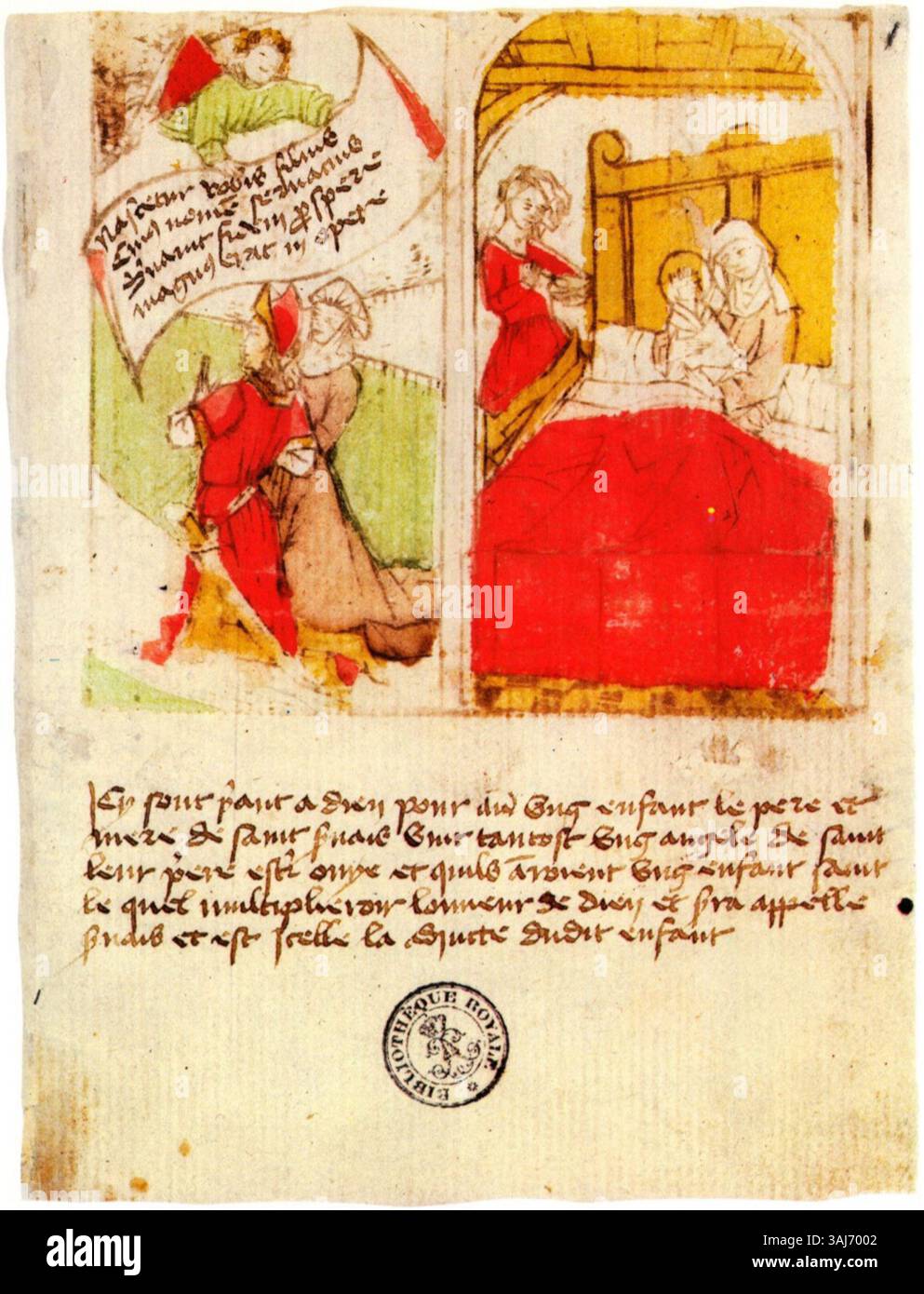 This 1460 woodcut from the 'Blokboek van Sint-Servaas' illustrates ...