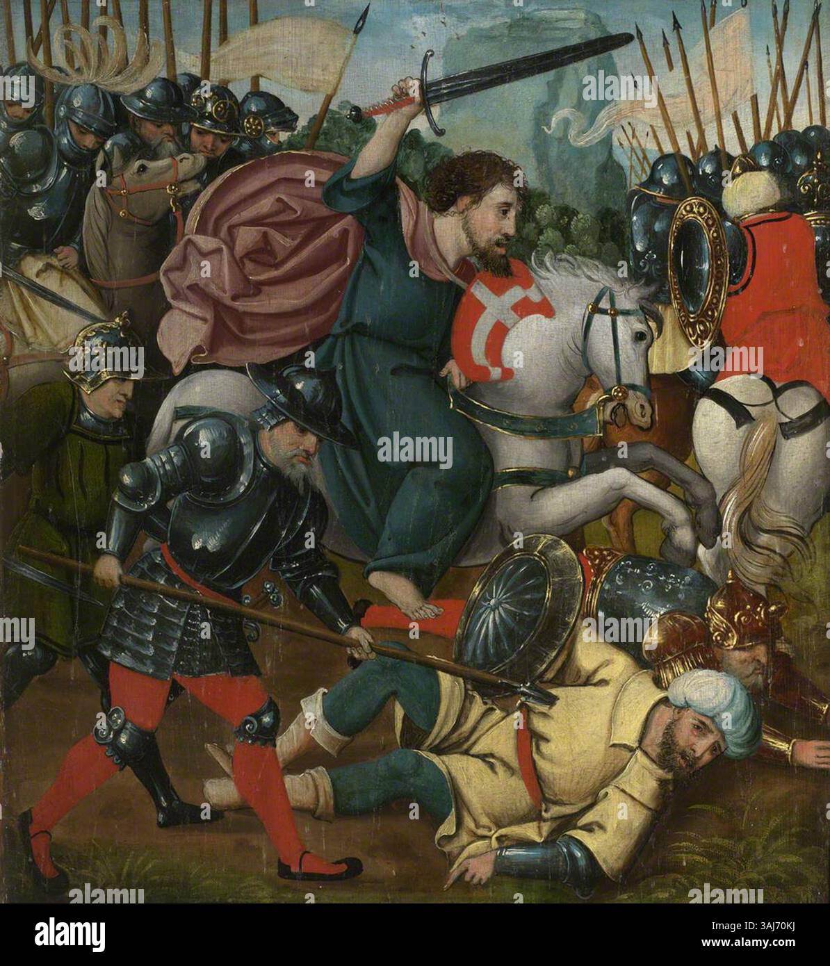 This 1530 painting by Pieter Coecke van Aelst depicts St. James’s miraculous apparition at the ...