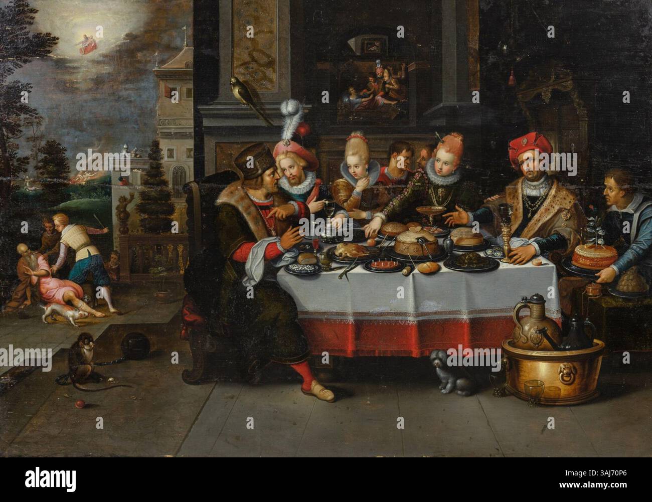 Caspar van den Hoecke's 17th-century oil painting 'The Rich Man and ...