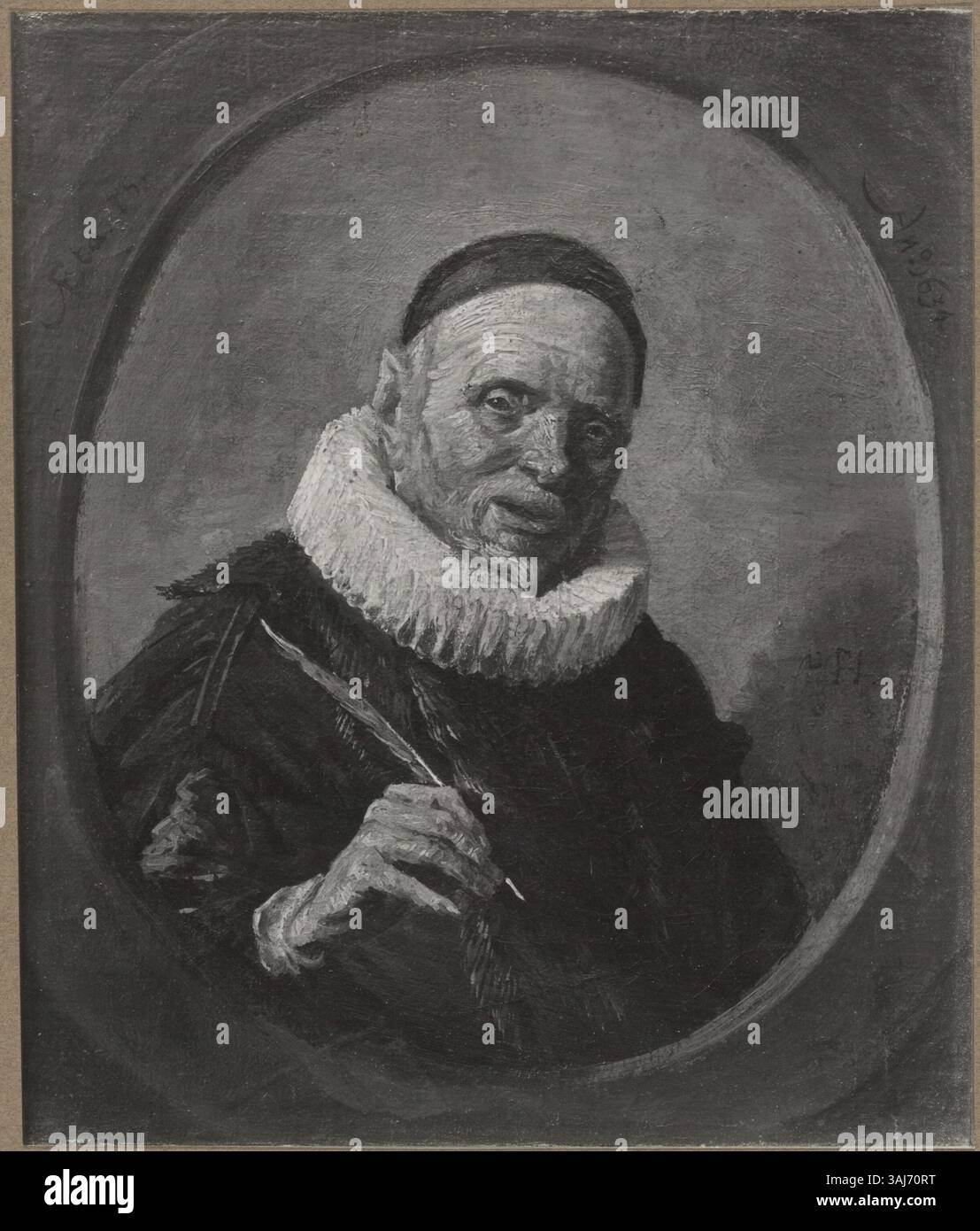 A portrait painting attributed to a follower of Frans Hals, depicting ...