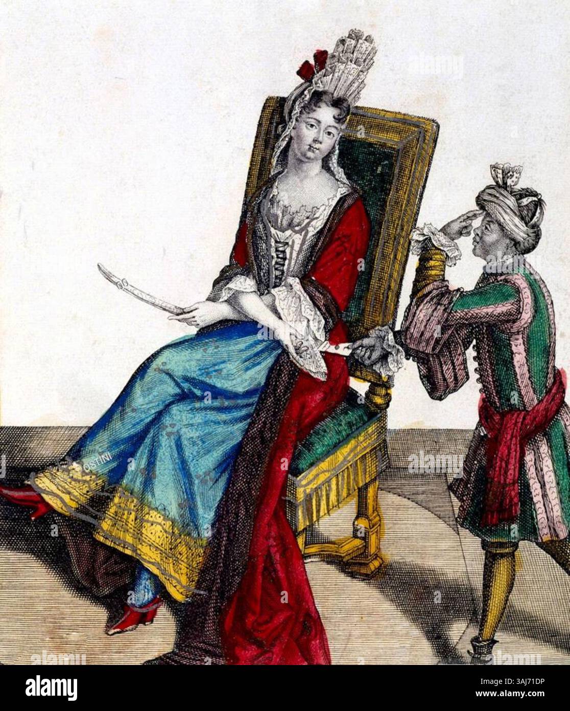 The portrait of Maria Karolina Sobieska, Princess of Turenne, engraved ...