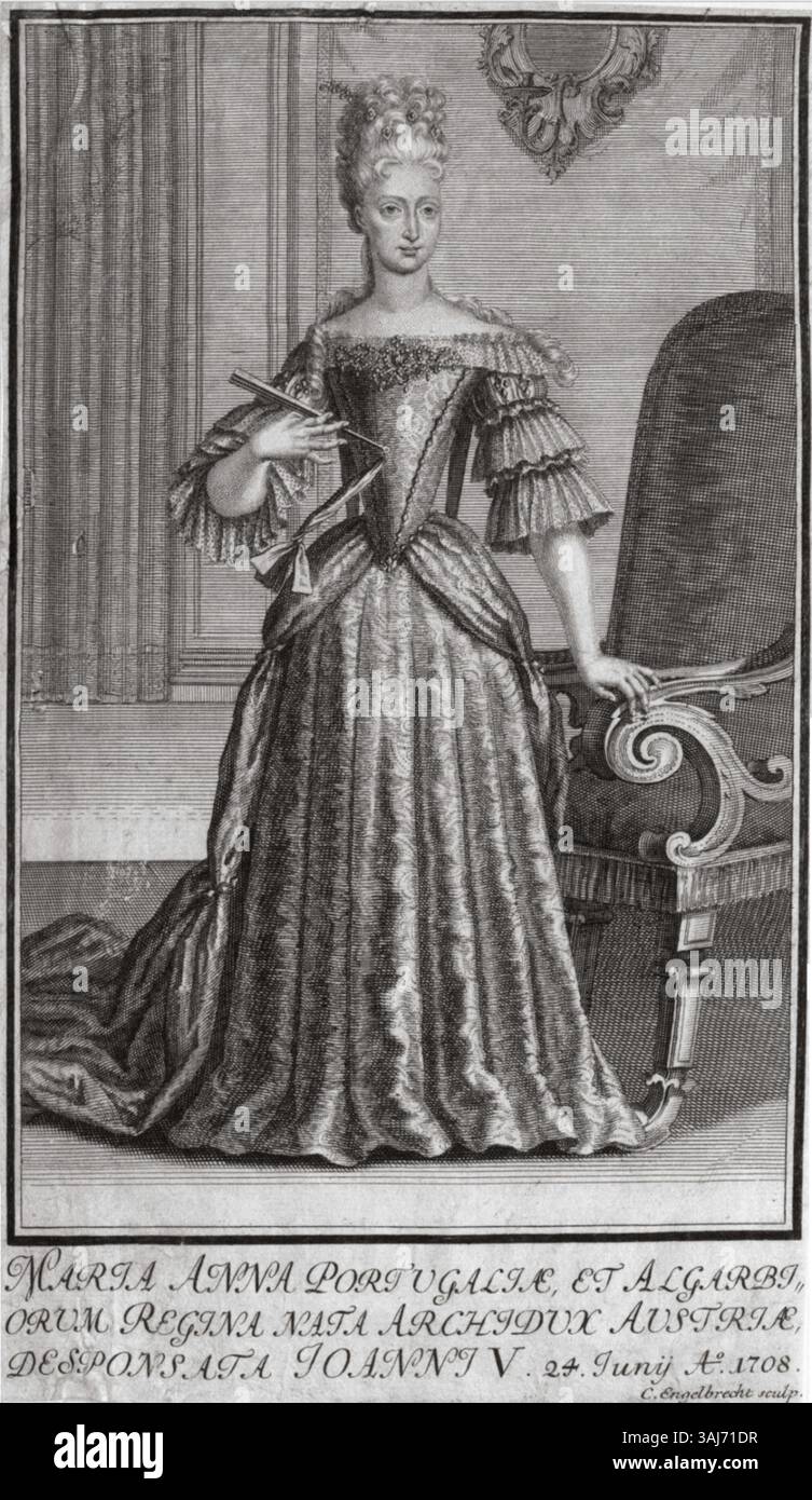 This 1708 engraving by Martin Engelbrecht portrays Maria Anna of ...