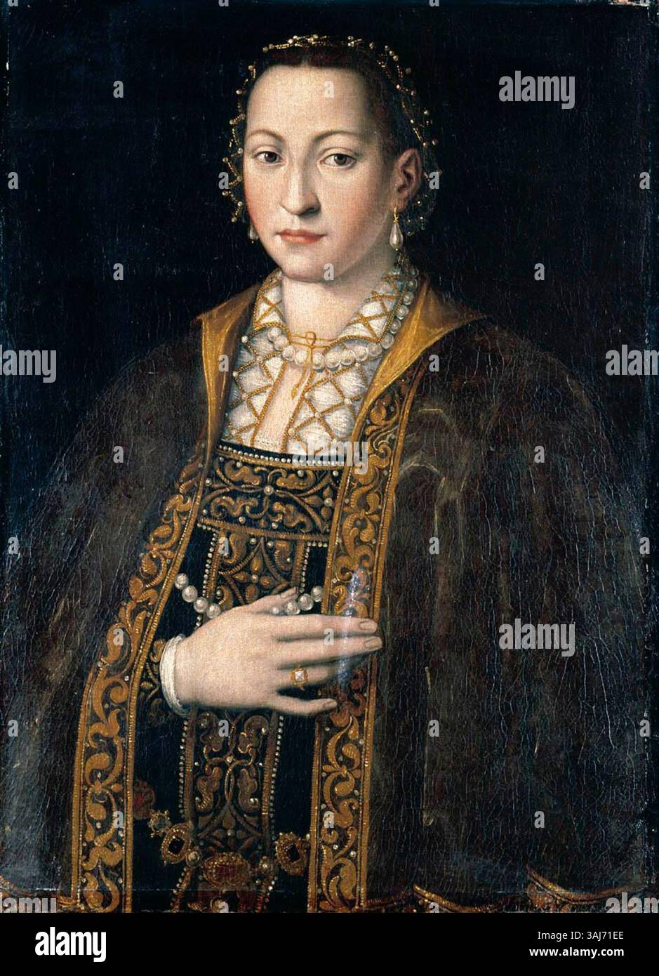 This 16th-century portrait of Eleonora di Toledo, attributed to a follower of Agnolo Bronzino ...