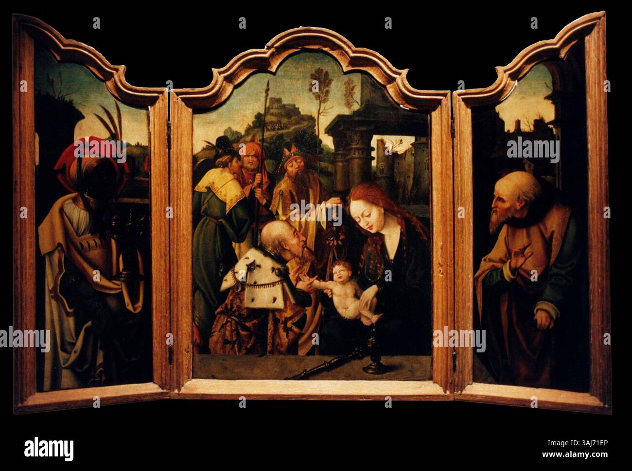 Pieter Coecke van Aelst’s 'Adoration of the Magi' is a 16th-century triptych painted in oil on ...