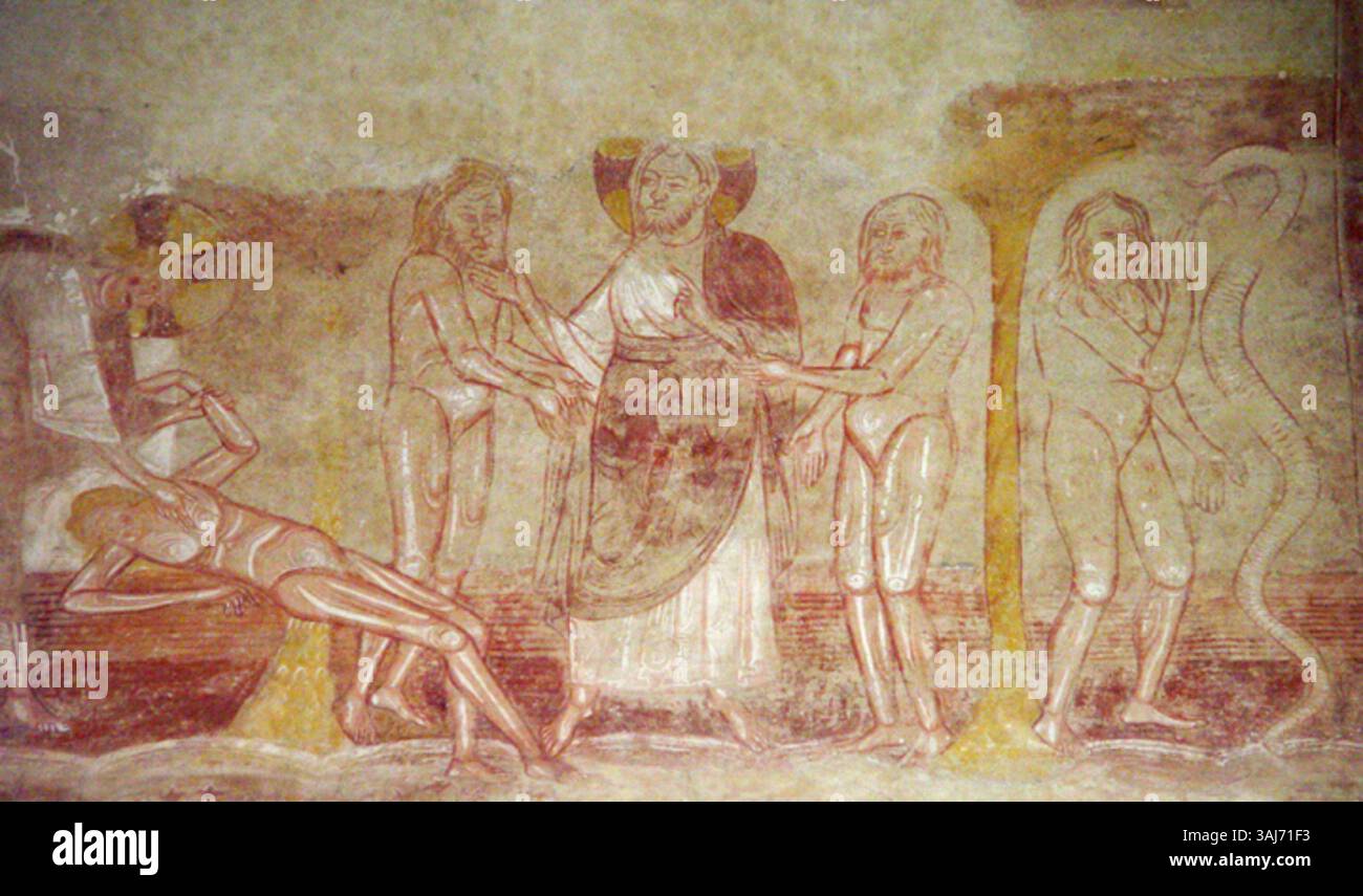 This fresco from St. Savin, created between 1040 and 1090, depicts the ...