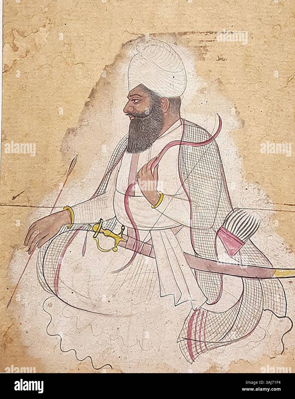 Miniature painting of Wazir Singh Nakai, from the family workshop of ...