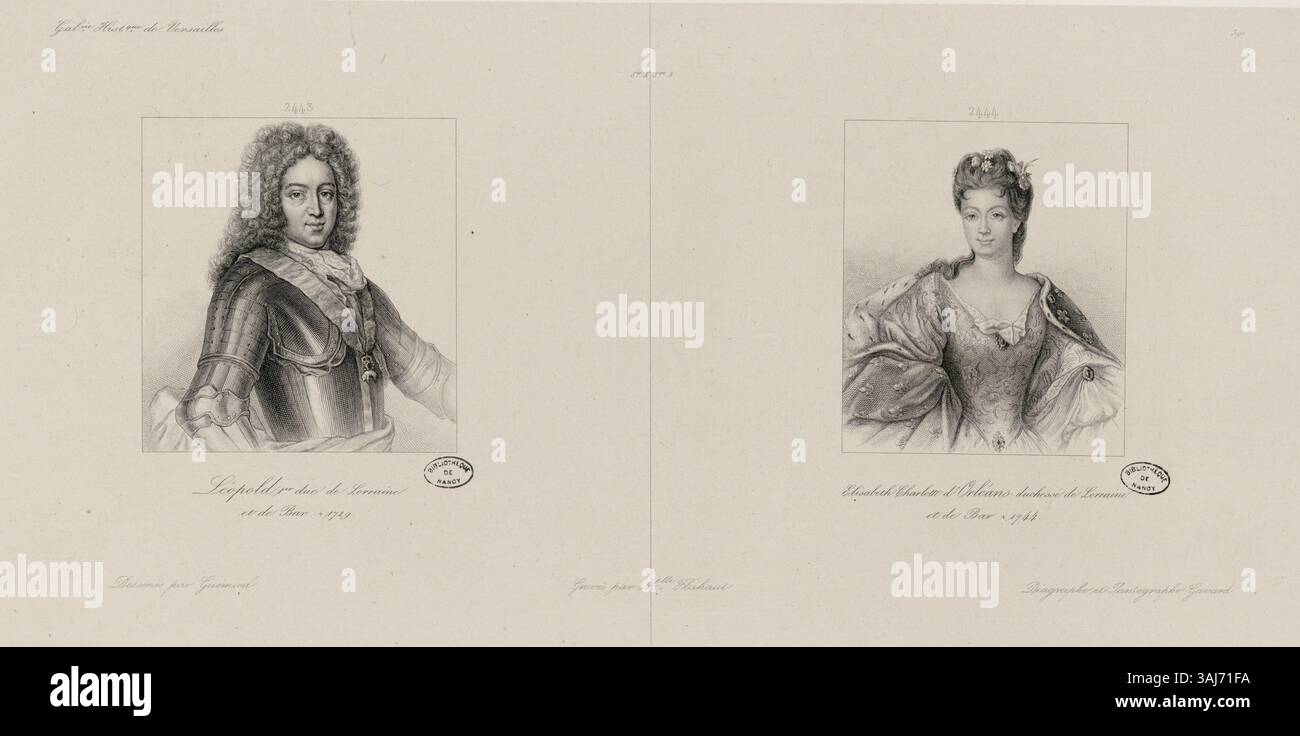 This print from 1838-1841 features portraits of Duke Léopold I of ...