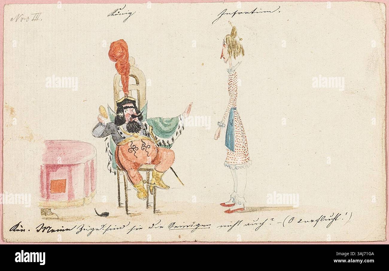 This circa 1840 sketch depicts a theater or opera scene from Don Carlos ...