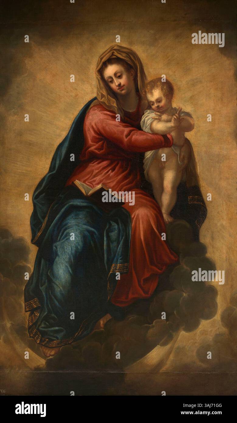 This painting, after Jacopo Tintoretto, depicts The Virgin and Child. It was created between ...