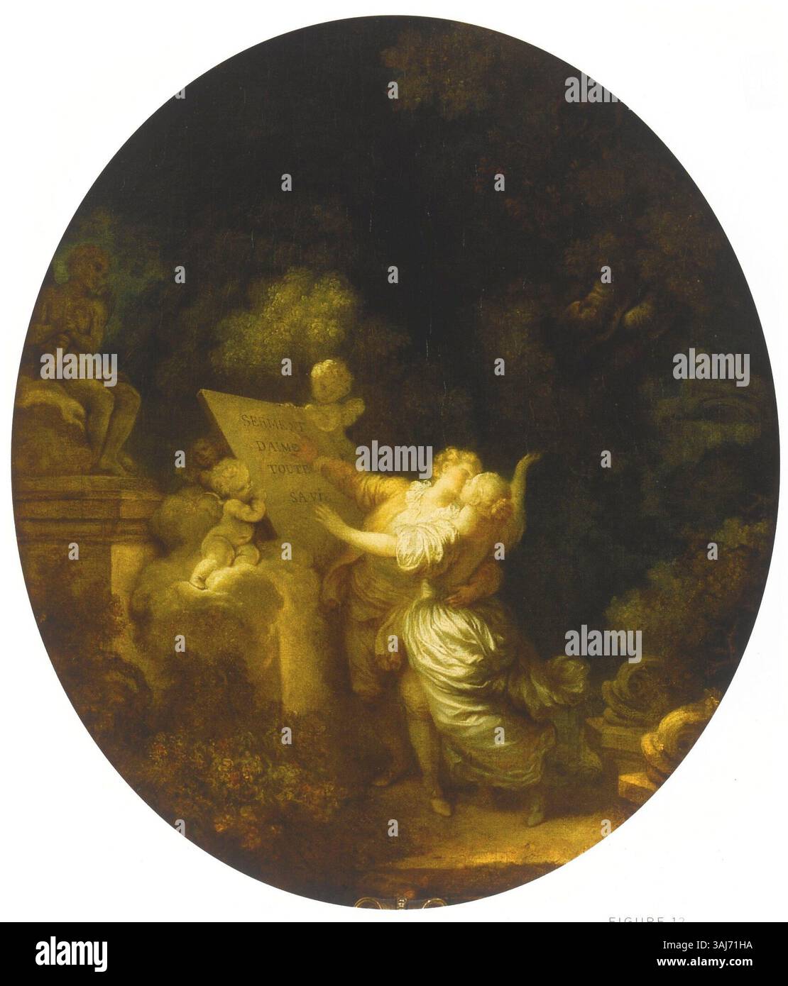 'Le serment d'amour,' painted by Jean-Honoré Fragonard circa 1780, is a ...