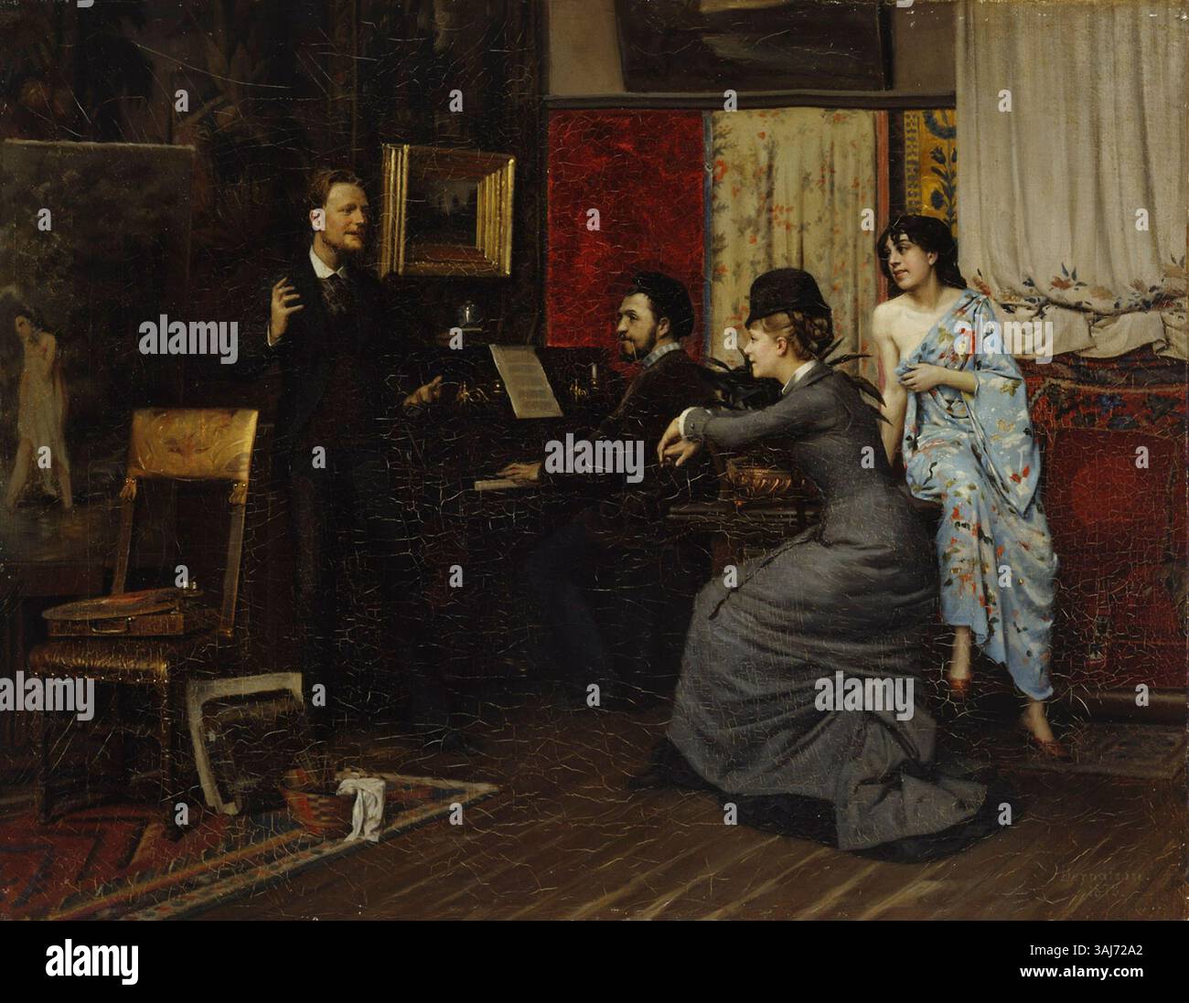 'Music in the Studio,' painted by Gunnar Berndtson in 1878, depicts ...