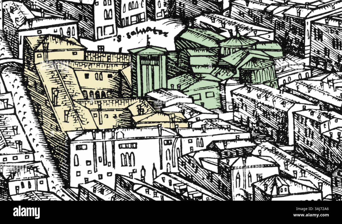 This map by Jacopo de' Barbari, created around 1500, shows a medieval ...