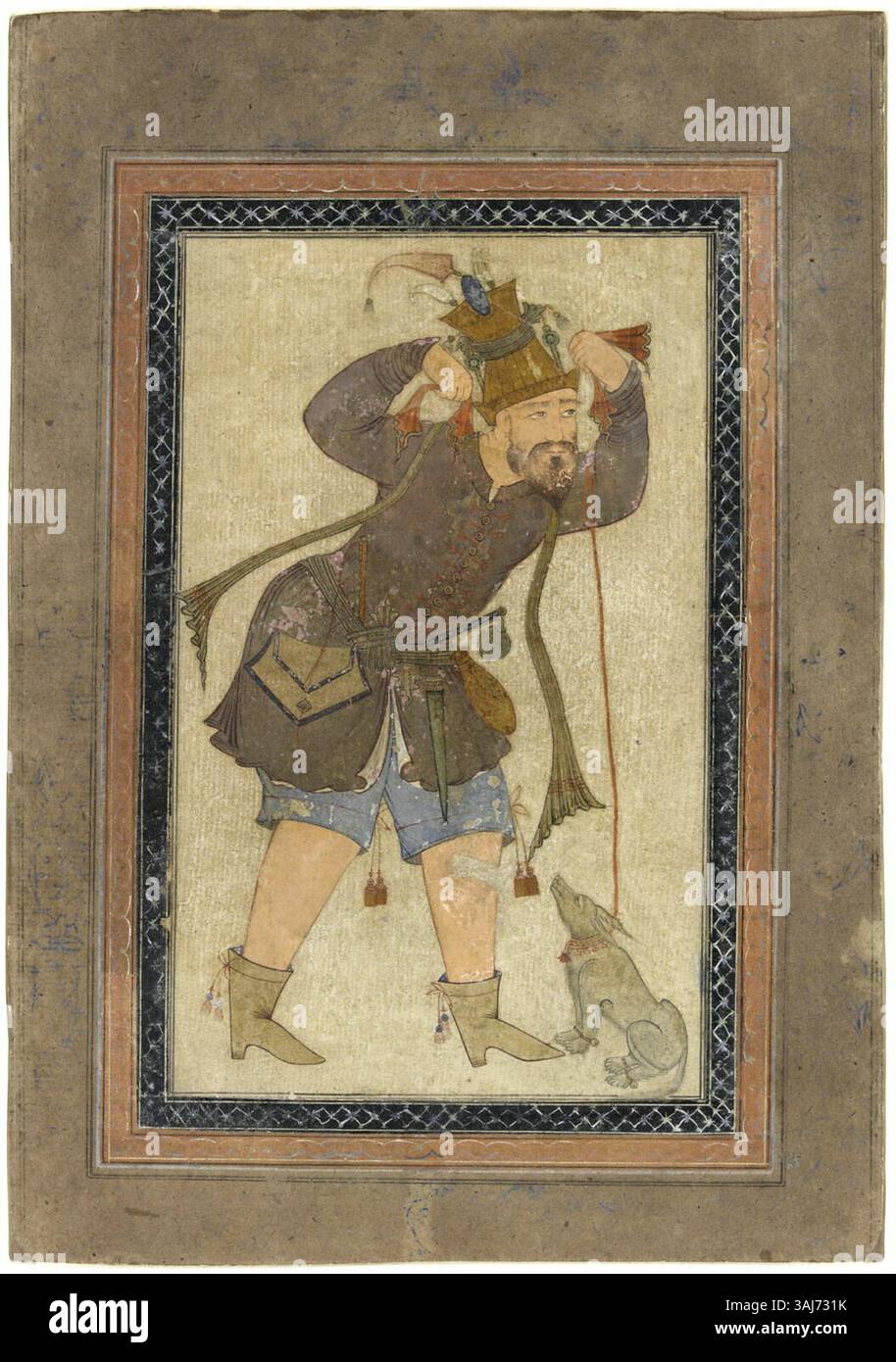 This portrait depicts Hasan Beg Torkaman, painted between 1685 and 1715 ...