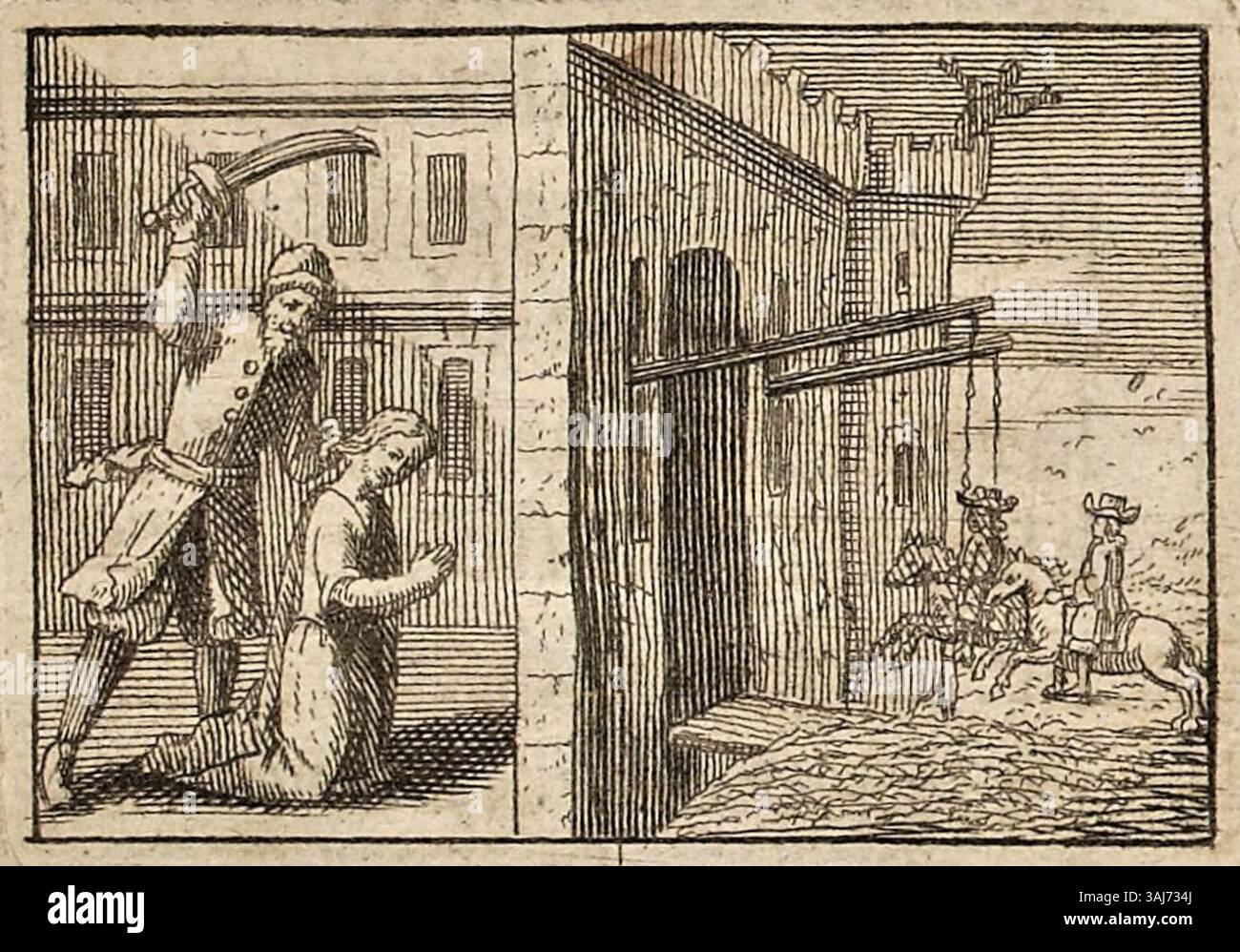 Antoine Clouzier’s engraving 'La Barbe bleue' (Bluebeard) depicts the ...