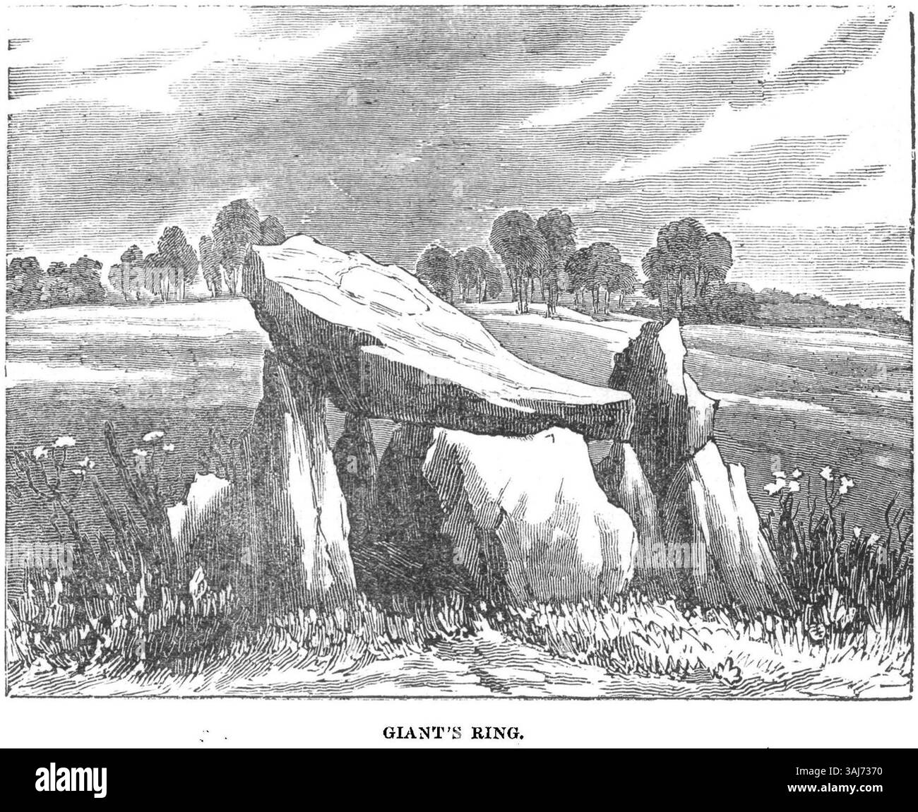 The Giant's Ring, an ancient megalithic site, depicted in an 1834 ...