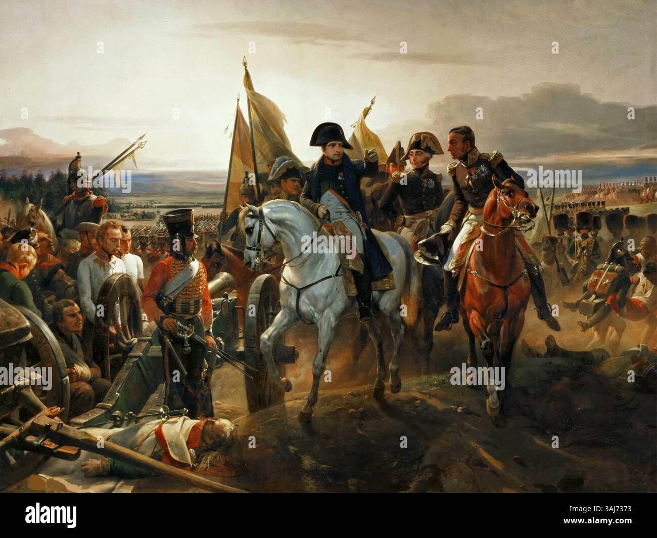 This 1835 oil painting by Horace Vernet depicts Napoleon at the Battle ...
