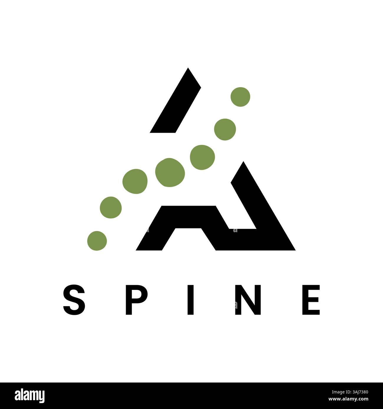 Unique Letter A Design with Spine Icon Minimalist Vector Logo for ...