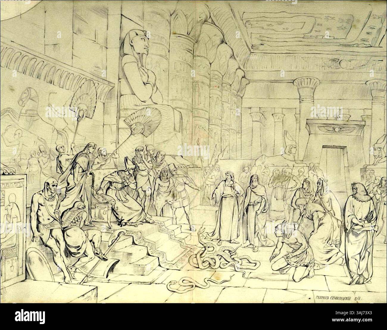 Henryk Siemiradzki's 1868 painting, 'Moses Turning His Rod into a ...