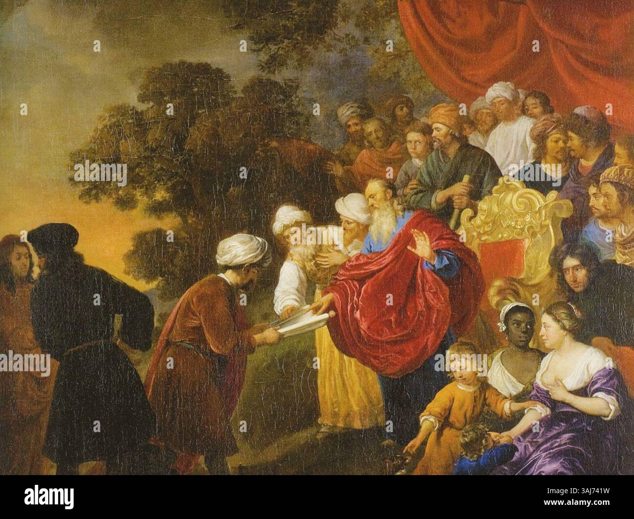 Jacob van Loo's painting 'Zerubbabel Shows Cyrus the Great a Plan of ...