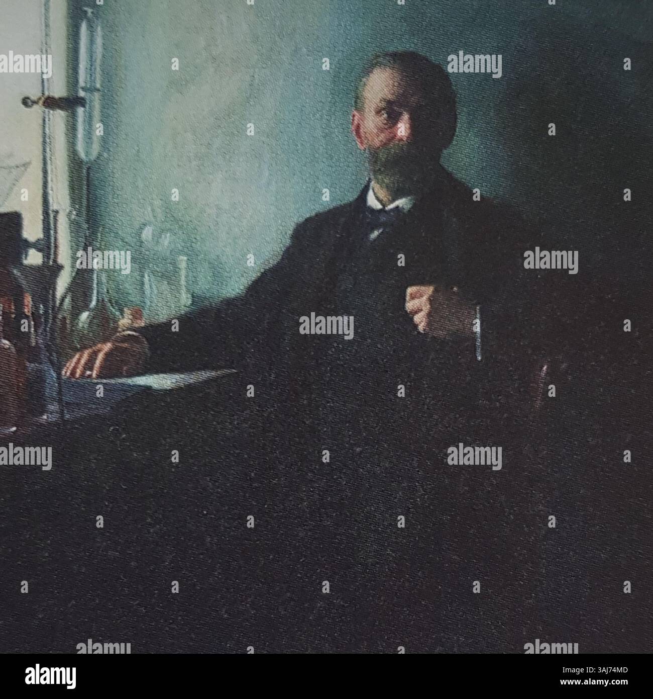 A portrait of Alfred Nobel, the Swedish inventor and founder of the ...