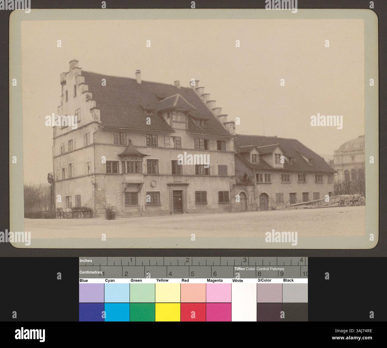 Photograph from 1886 showing the front of the Stadthaus in Zürich ...