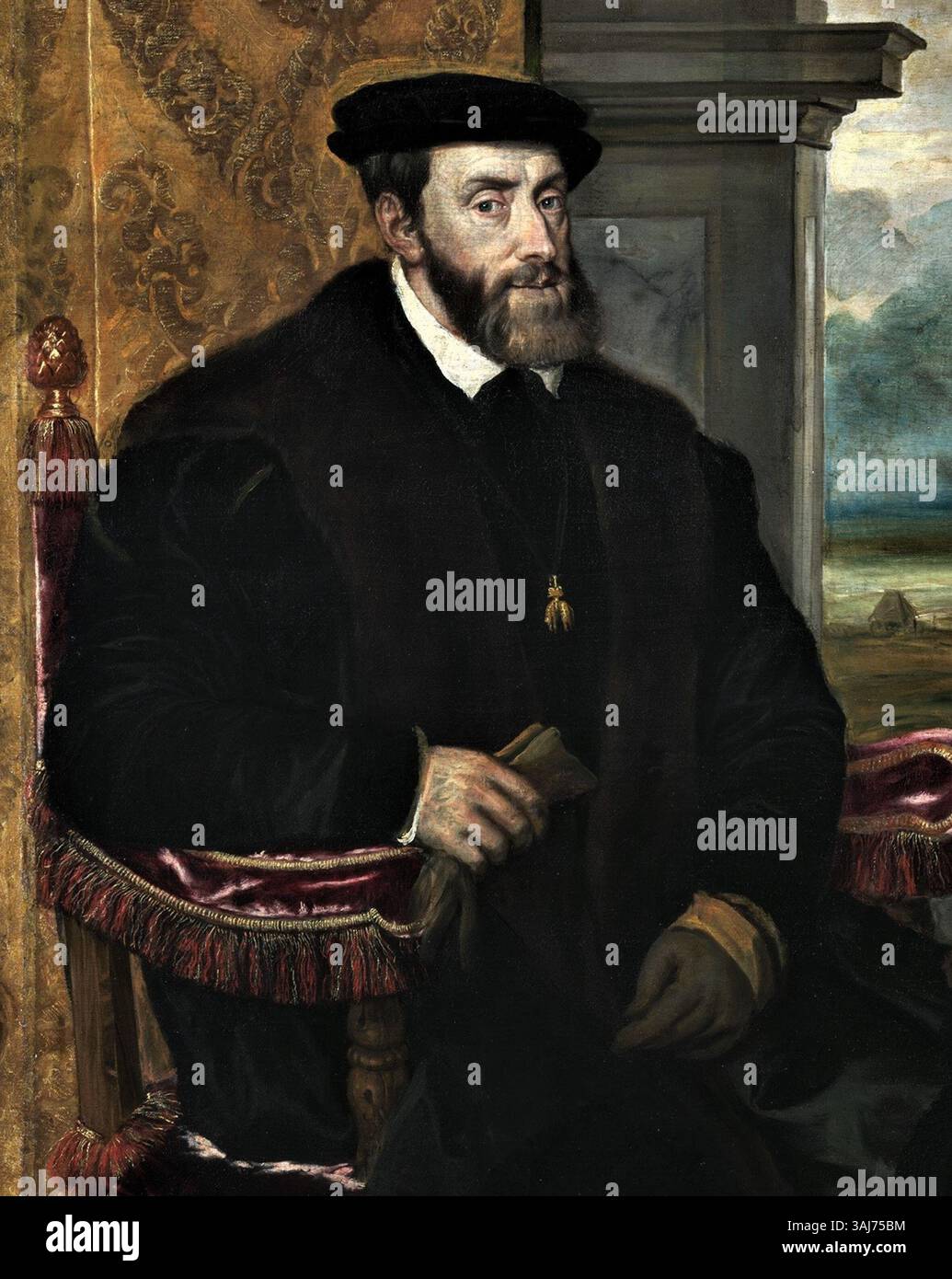 This portrait depicts Charles I of Spain, also known as Charles V, Holy ...